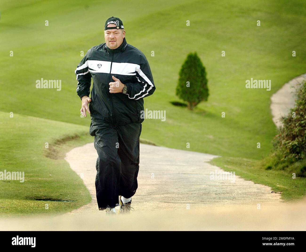 Danish boxer Brian Nielsen goes for a run on the Costa Del Sol, where ...