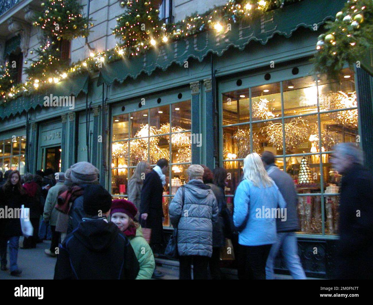 Christmas in Paris, beautifully decorated all over the city with a lot of lights. Picture shows ...