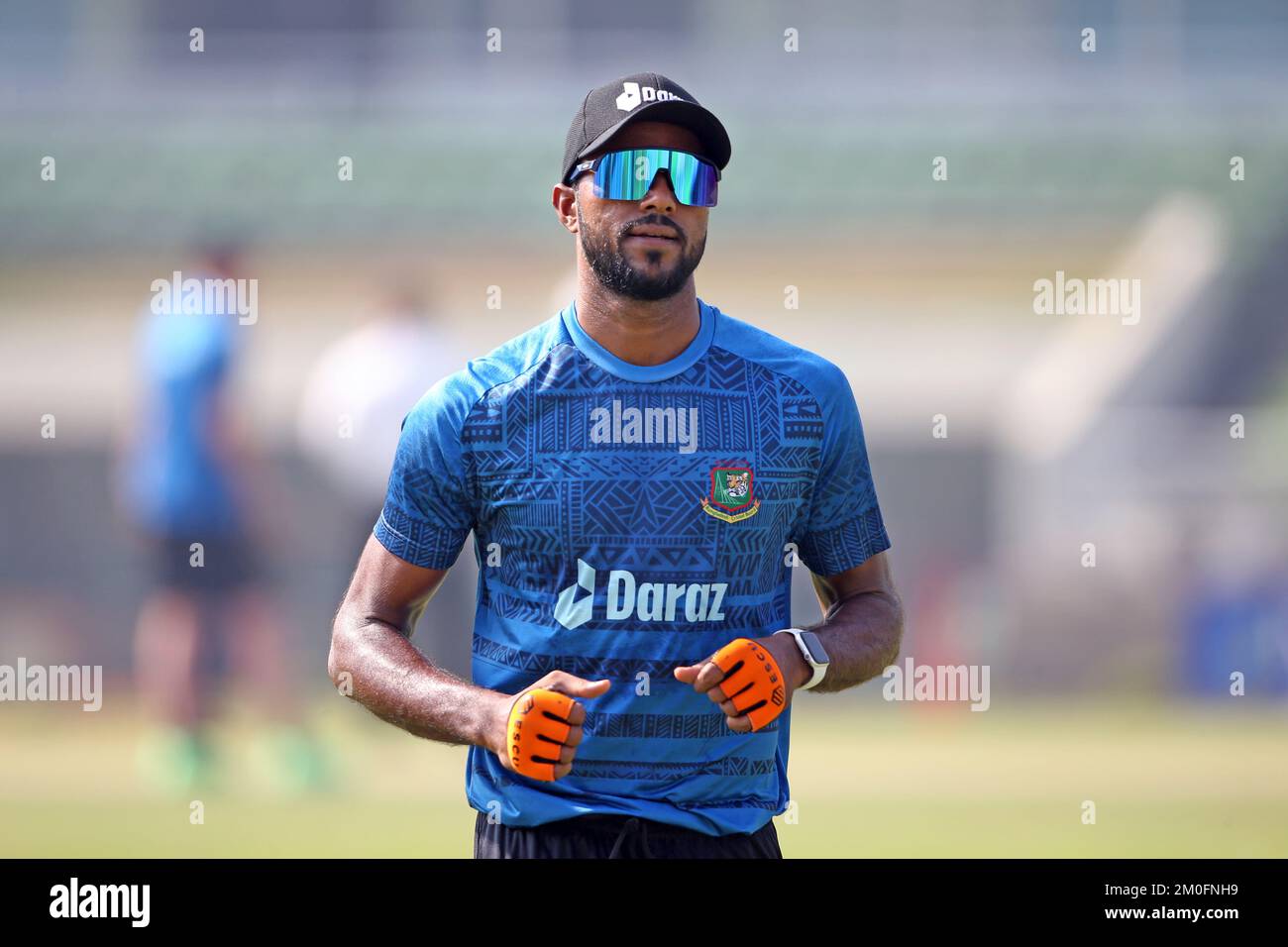 Bangladeshi fast bowler Ebadot Hossain during practice while Bangladesh ...