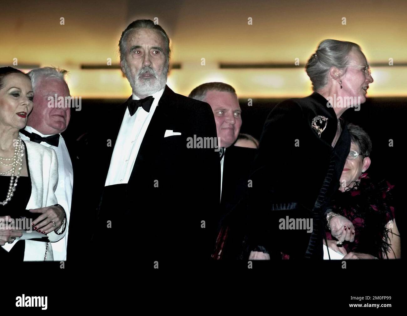 Actor Christopher Lee with his wife Gitte and Queen Margrethe attend ...