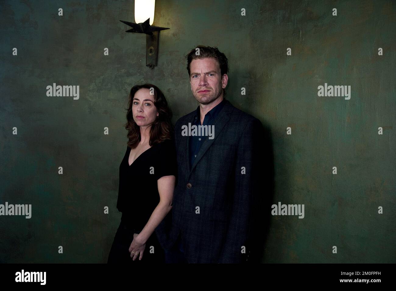 Stars of the television programme The Killing Sofie Grabol and Nikolaj ...