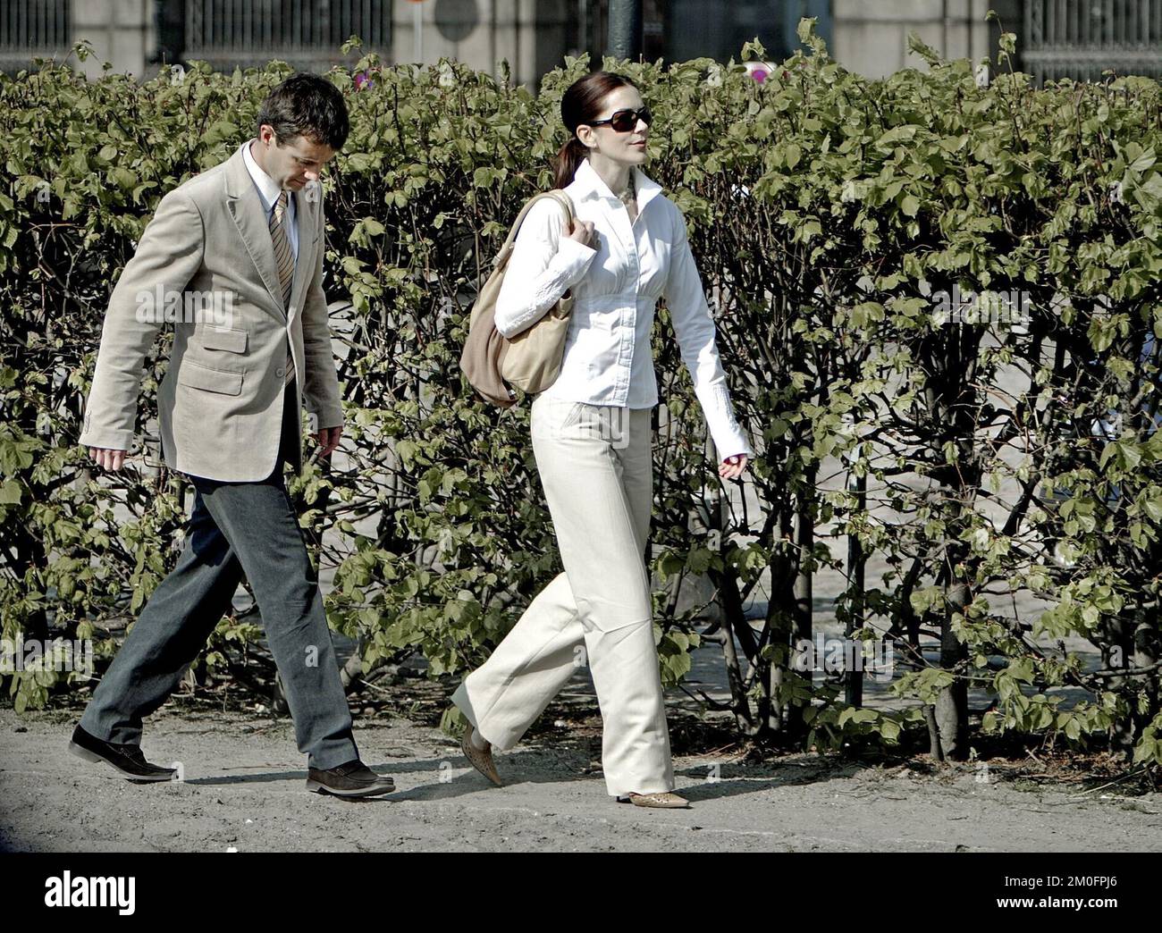 The Crown Prince Frederik and Mary Donaldson on their way to a horse ...