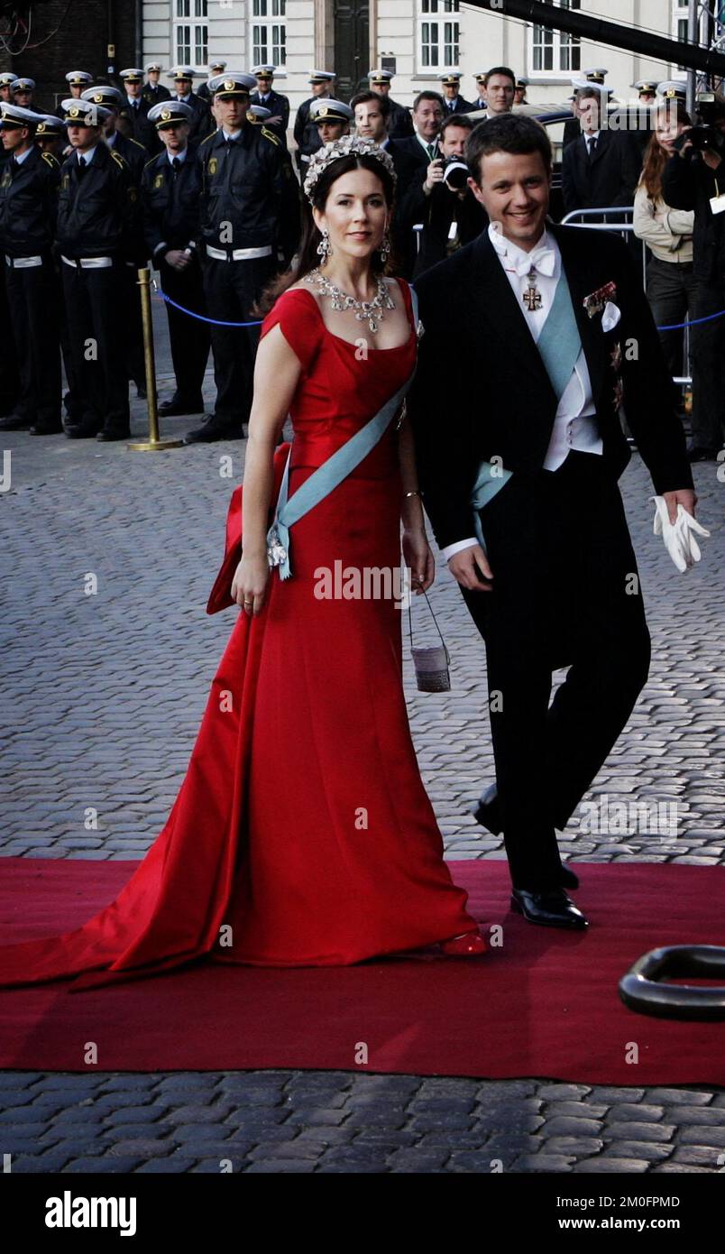 The Danish Crown Prince Frederik and Miss Mary Donaldson arrive for a ...