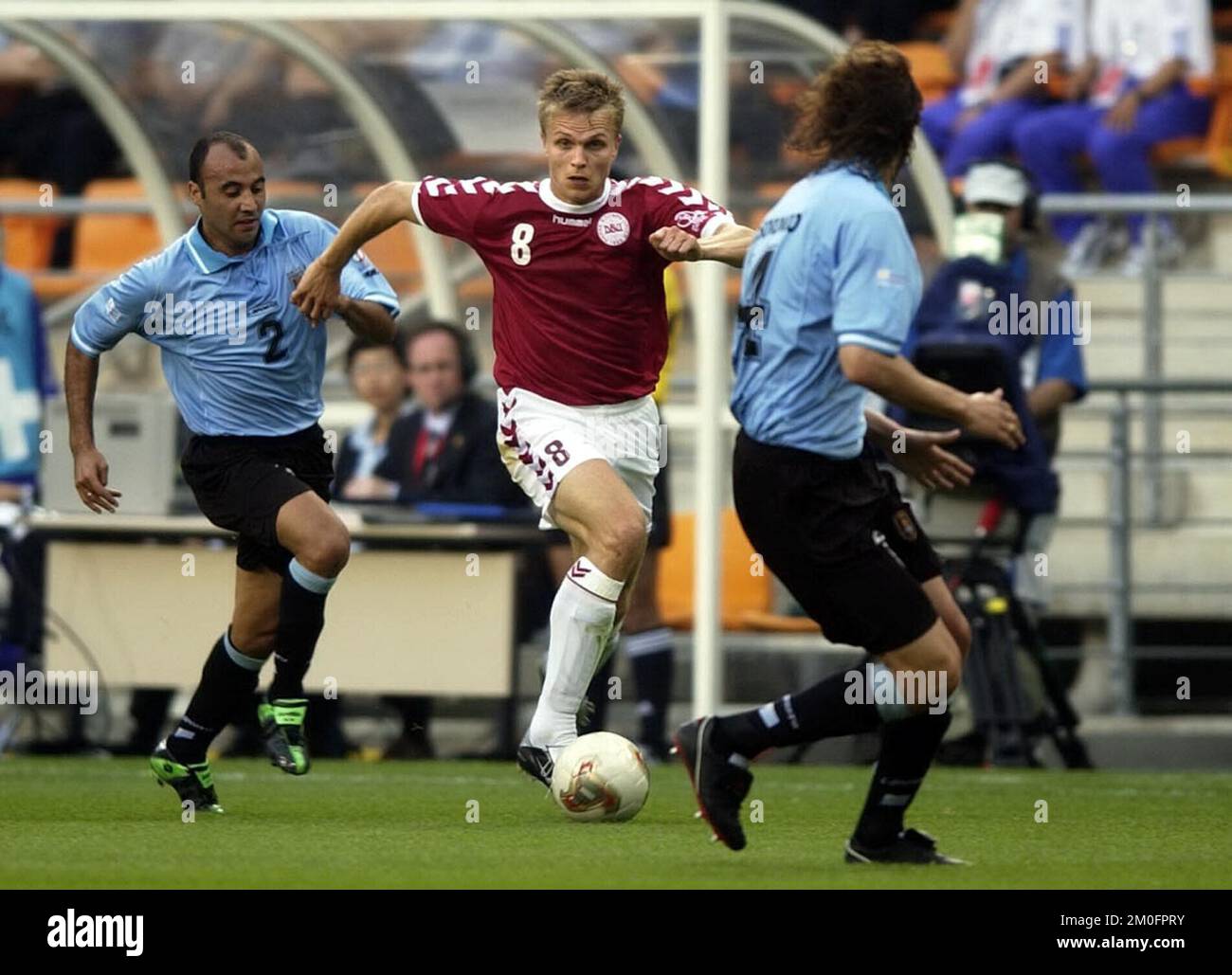 The Danish player Jesper Gronkjaer of Chelsea in action against Uruguay ...