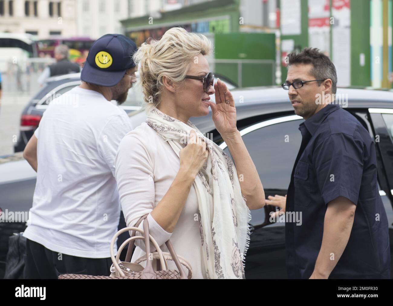 Pamela Anderson and her former husband Rick Salomon are seen out and ...