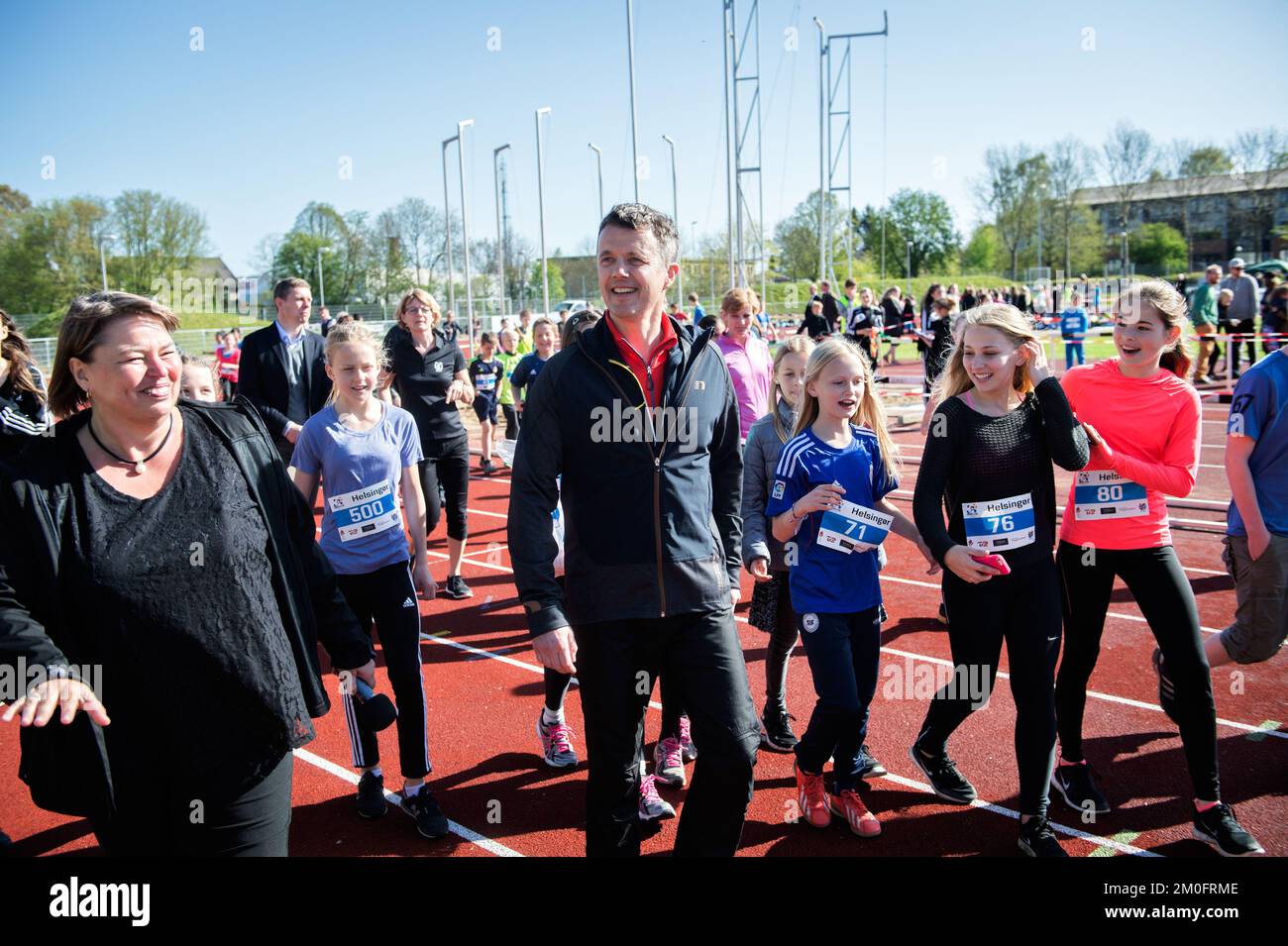 Crown Prince Frederik attend 'School Olympics' on May 6th. 2015 at ...