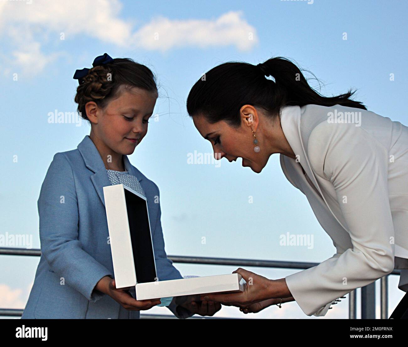 Princess Mary and her 8 year old daughter Princess Isabella arrived ...