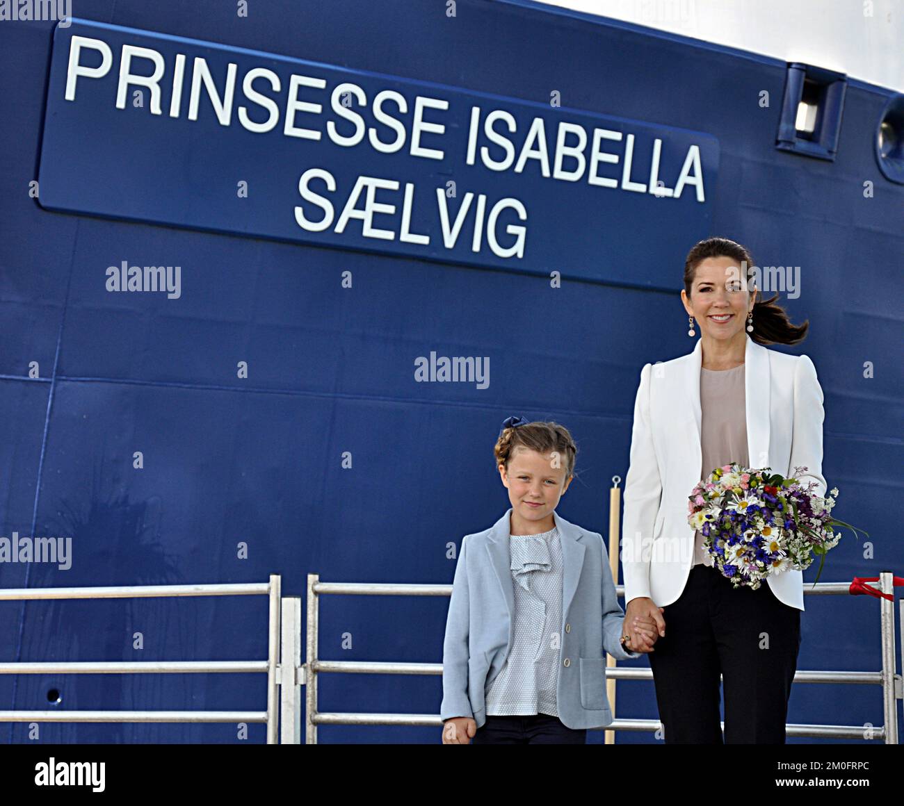 Princess Mary and her 8 year old daughter Princess Isabella arrived ...