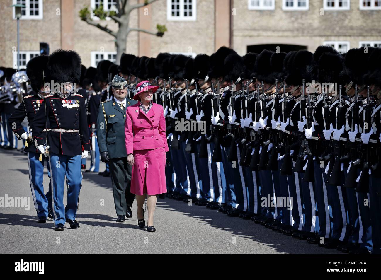 Queen Margrethe attends Life Guards barracks in Gothersgade, on Friday ...