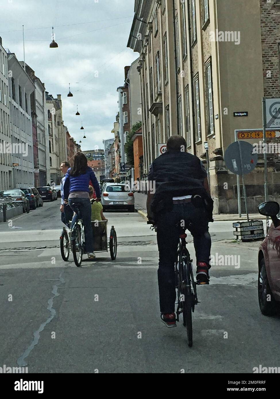 Crown Princess Mary drives her nanny on a bike in Copenhagen Stock ...