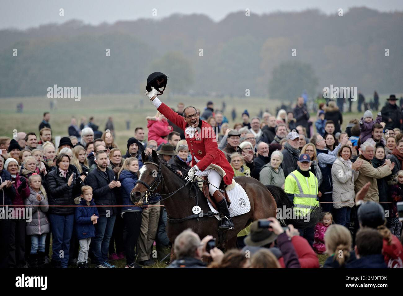 The winner of the traditional Hubertus Hunt in Dyrehaven outside ...
