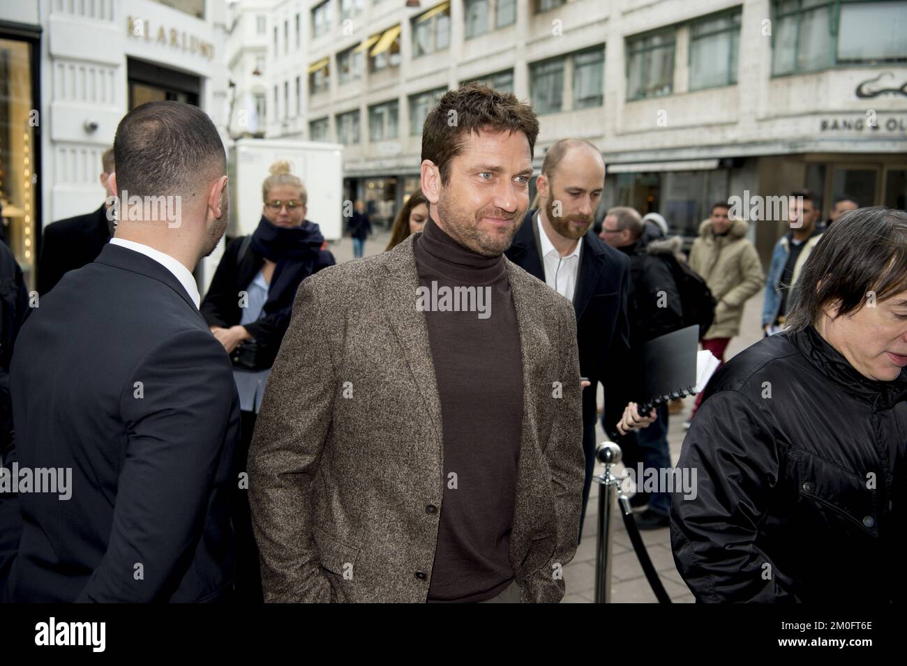 The actor Gerard Butler seen in Copenhagen to attend the Copenhagen ...