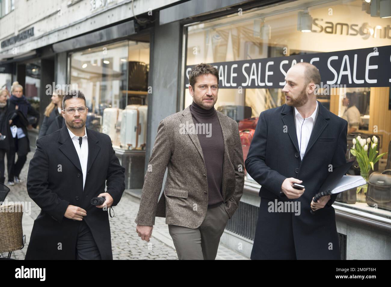 The actor Gerard Butler seen in Copenhagen to attend the Copenhagen ...