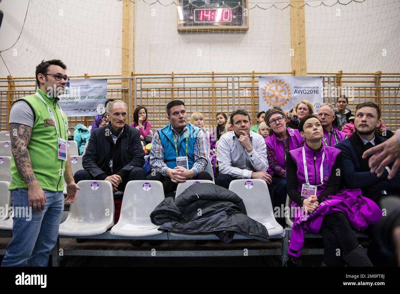Crown Prince Frederik of Denmark in Nuusuuaq Hall for a Arctic Sports ...