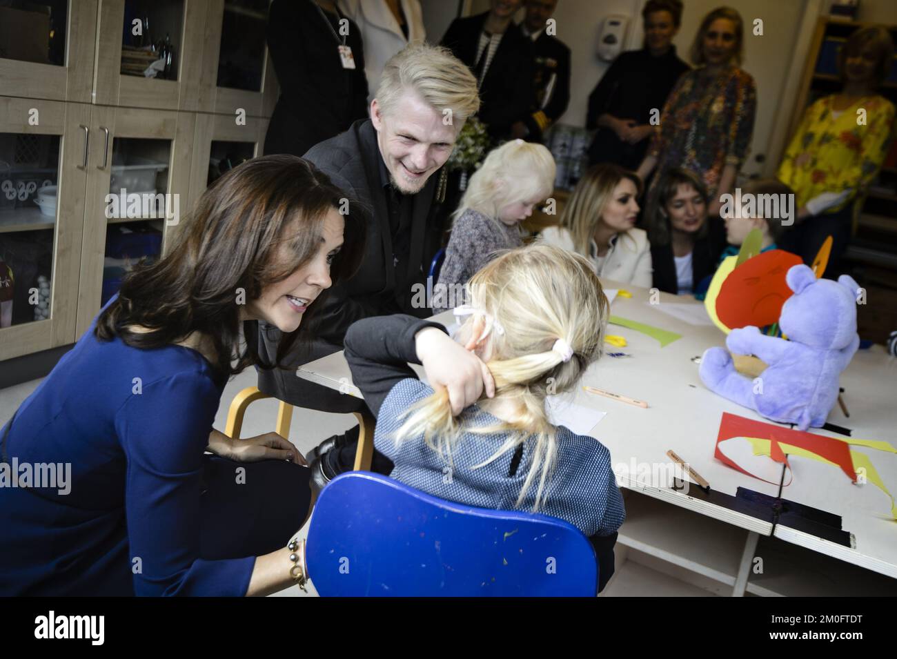 Crown Princess Mary of Denmark visits an LEGO project at the jornegaard ...