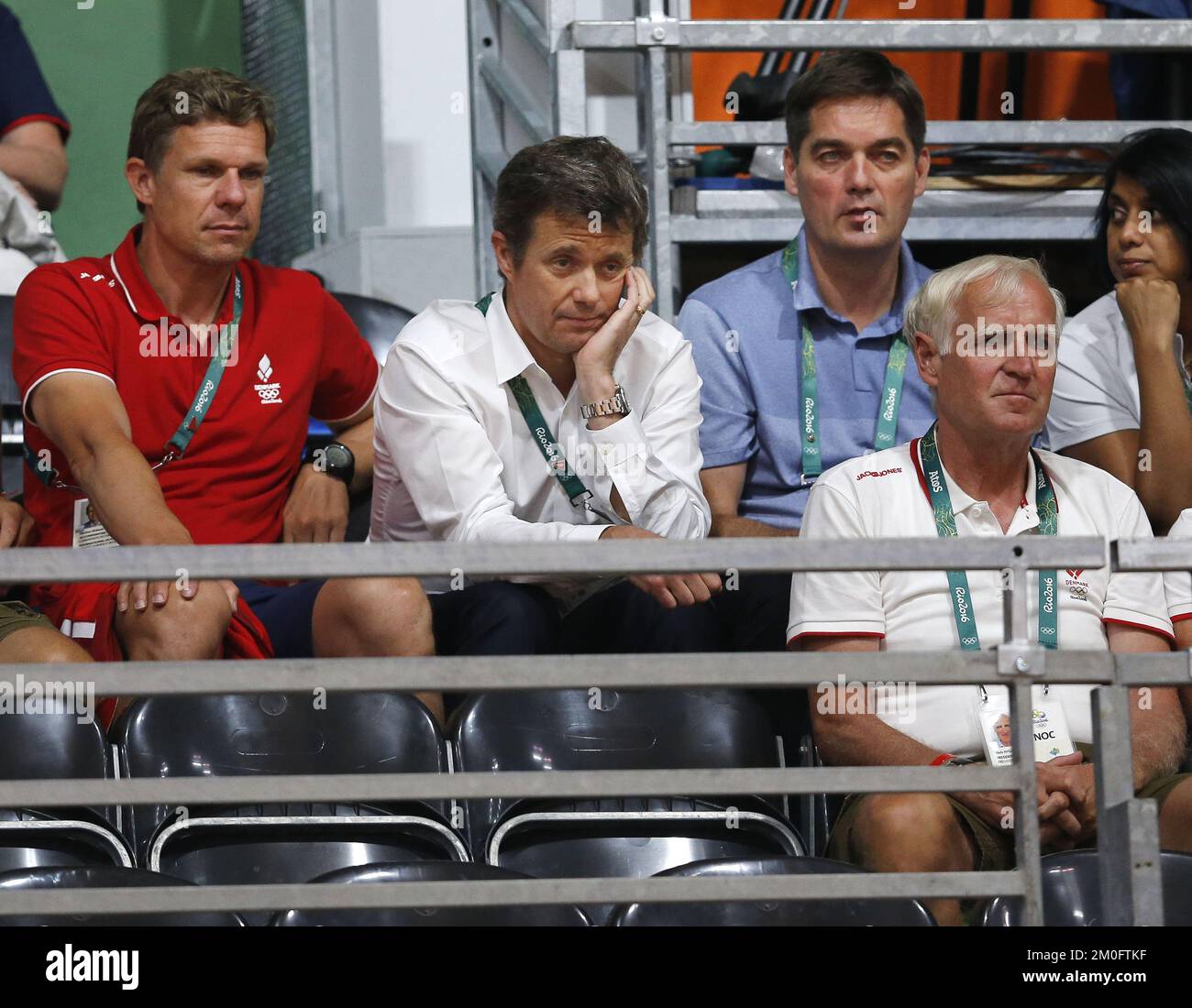 A sad Crown Prince Frederik at the stadium . Olympics in Rio in 2016 ...