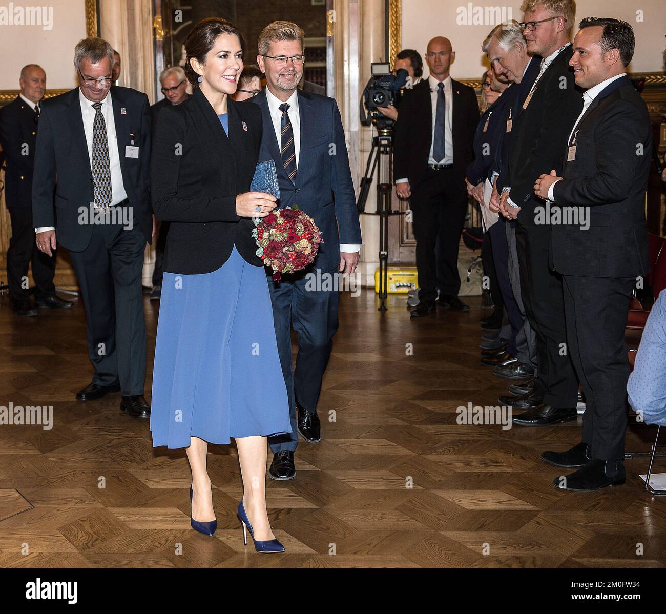 Crown Princess Mary reveals the Christmas Seal in 2016 at the City Hall ...
