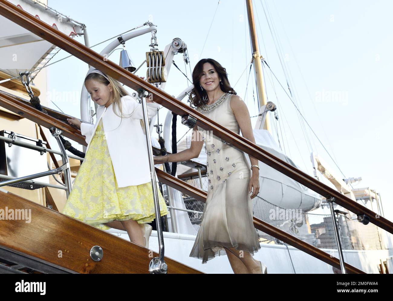 Crown Princess Mary and Princess Josephine embark on the royal ship ...