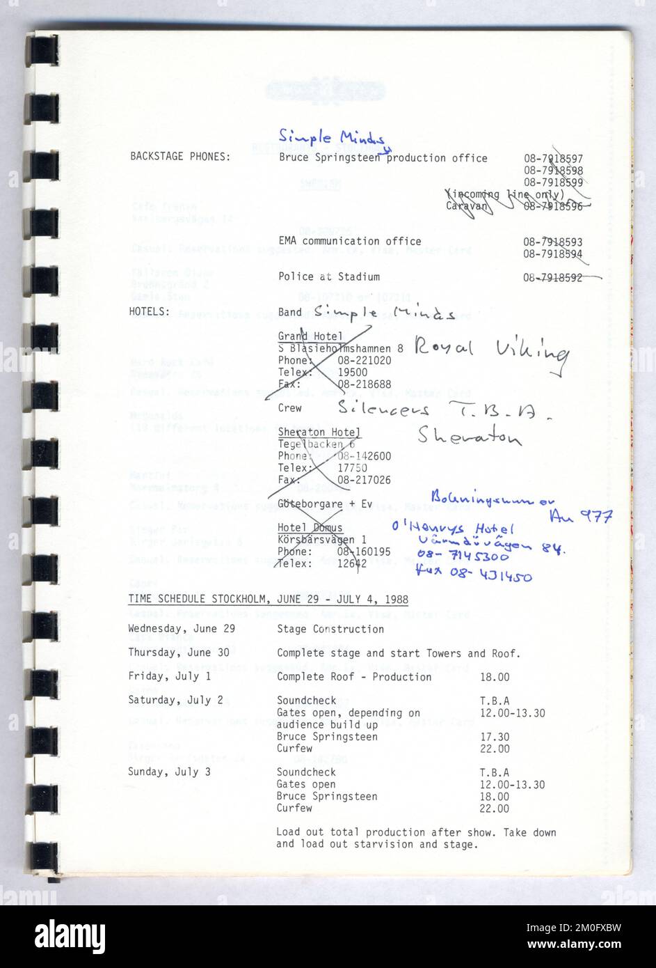 Bruce Springsteen Tunnel Of Love Express Tour 1988. Booklet and flyer ...