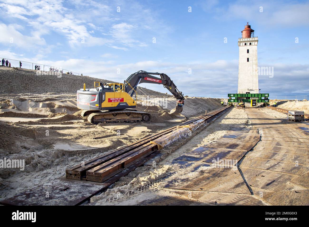 Preparations to move rubjerg knude lighthouse in jutland hi-res stock ...