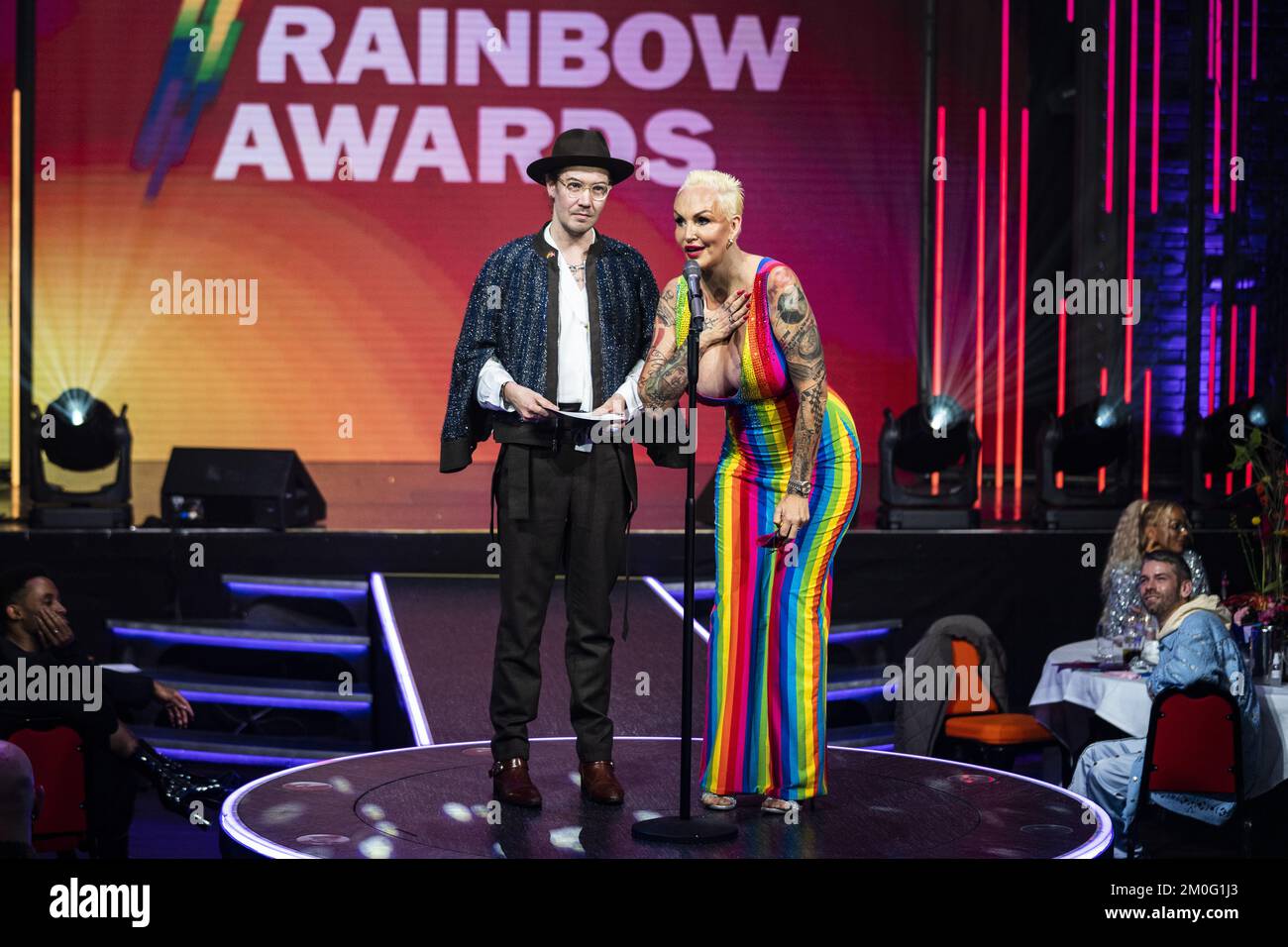 Danish reality star Linse Kessler on stage at the Danish Rainbow Awards ...