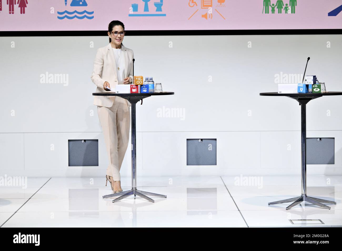 Crown Princess Mary speaks at the conference on the UN Global Goals in ...