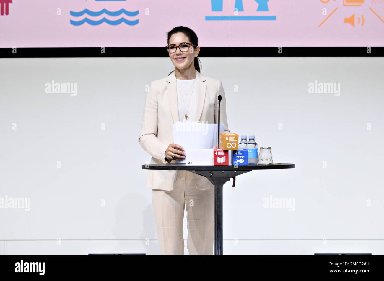 Crown Princess Mary speaks at the conference on the UN Global Goals in ...