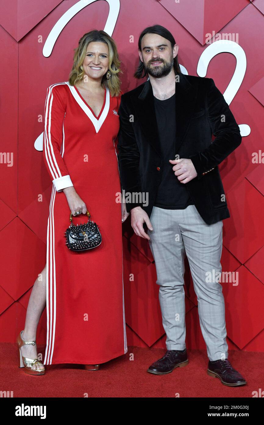 Phillippa Florentin-Lee and Rhodri Evans attending the Fashion Awards ...