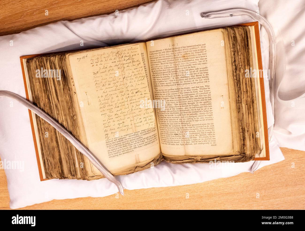 Session papers and the judge's note from May 1776 on display during a ...