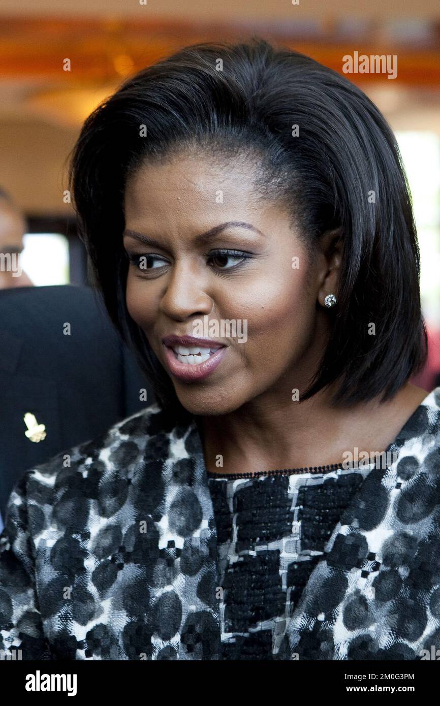 The American first lady Michelle Obama met with the American delegation ...
