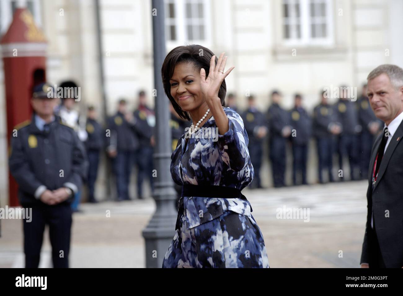 The American first lady Michelle Obama arriving at the Amalienborg ...