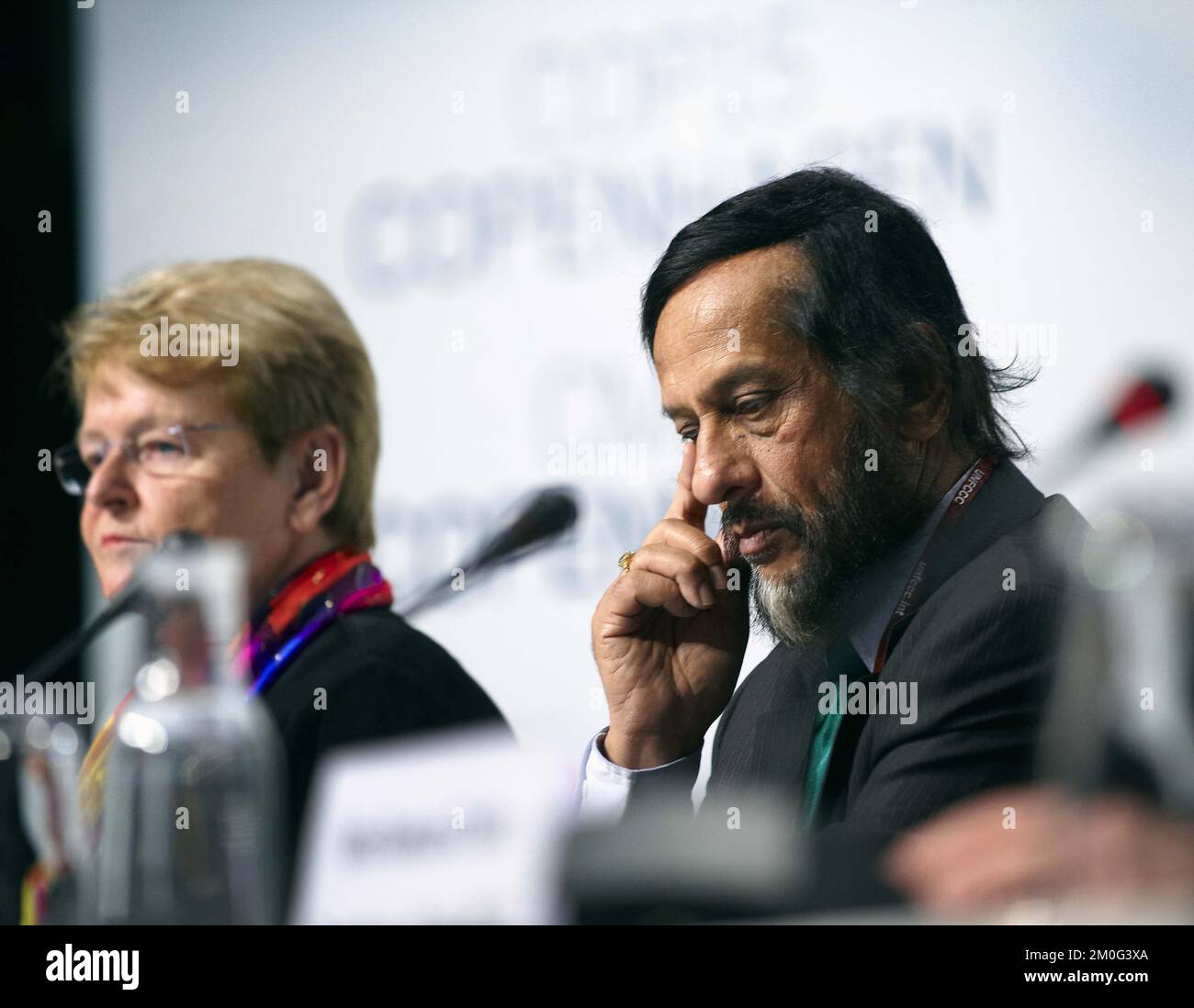 Gro Harlem Brundtland and Rajendra Pachauri during the United Nations ...