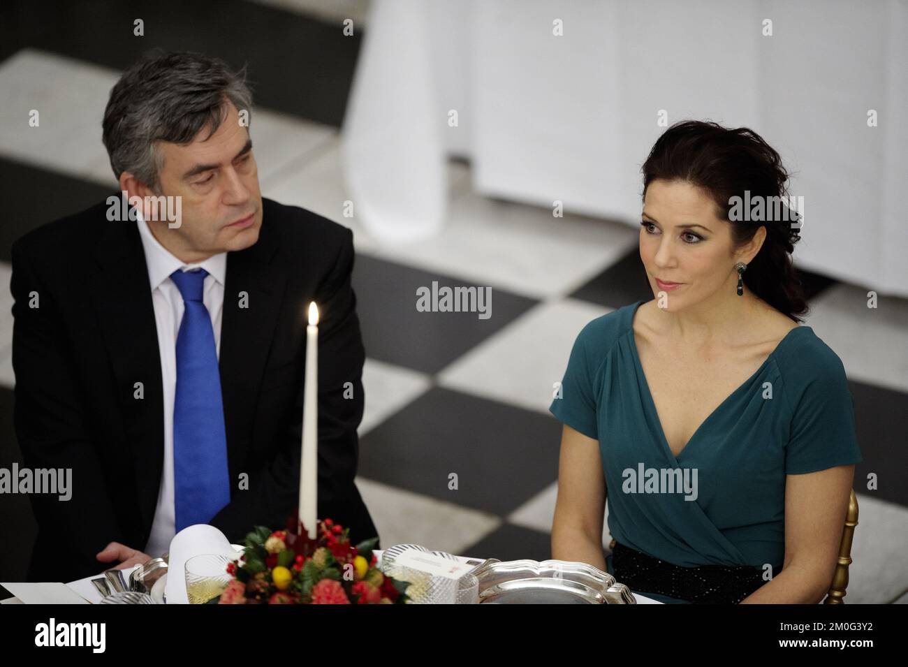Gordon Brown and the Danish Crown Princess Mary at the royal gala ...