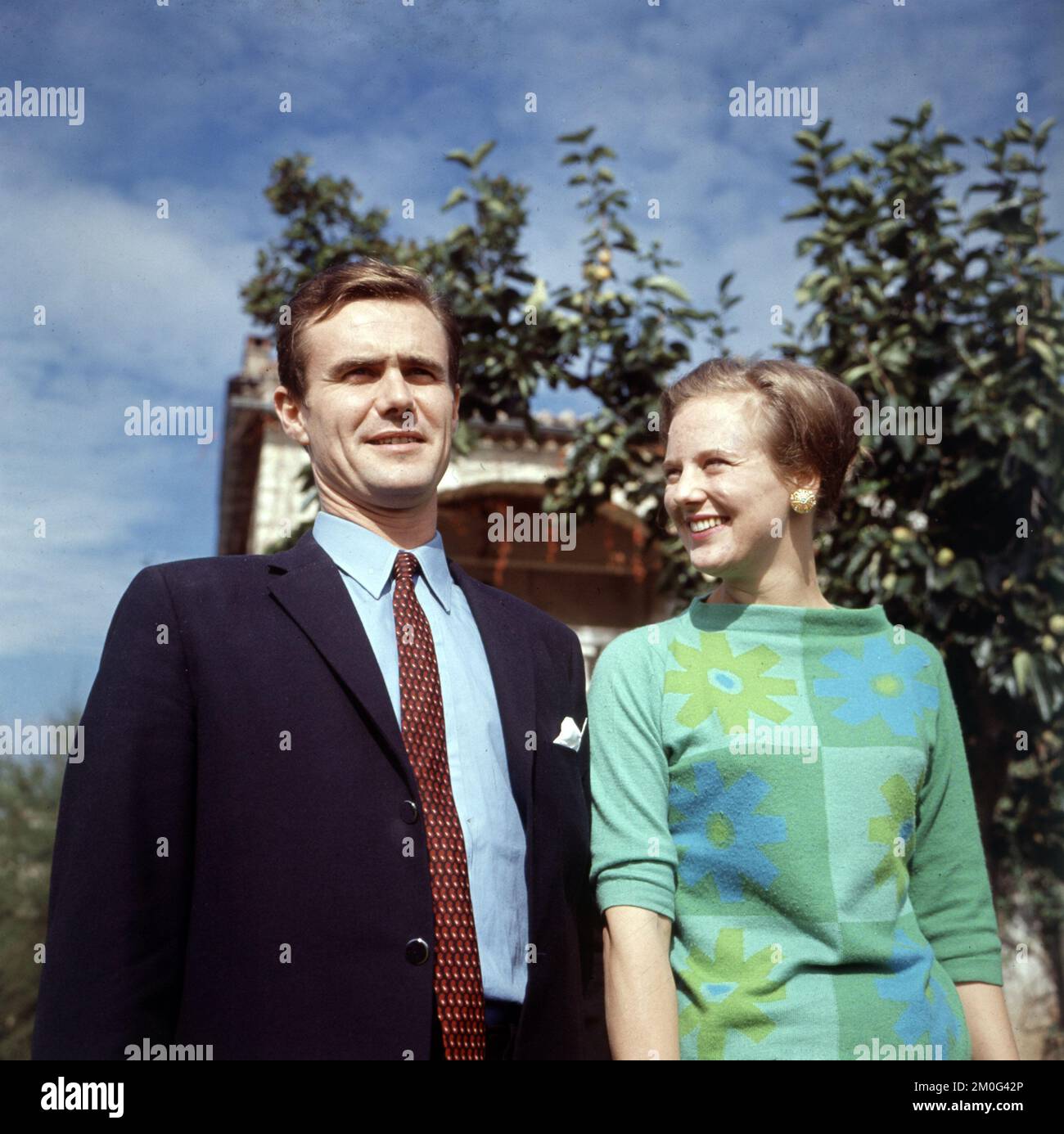 The Danish Princess Margrethe and Count Henri at the vine castle Le ...