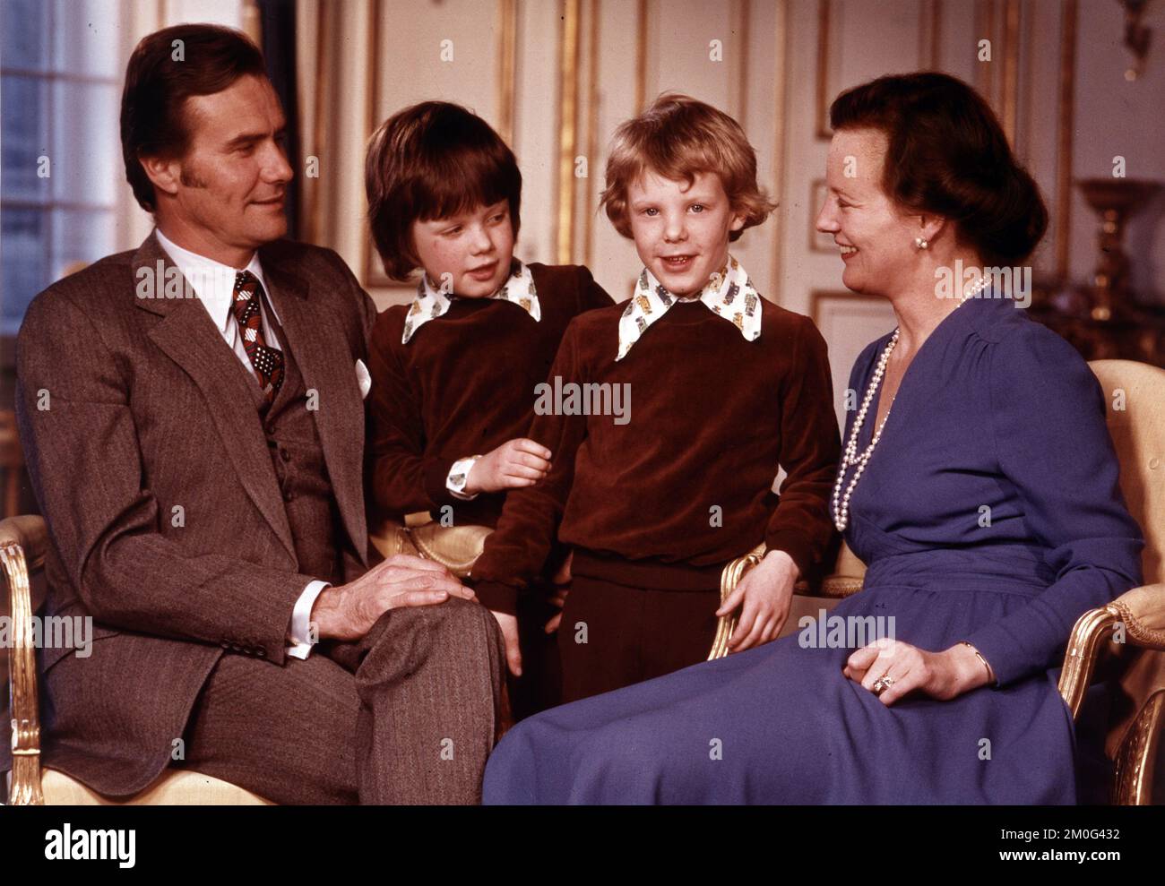 The Danish Royal Family. (left) Prince Henrik, Prince Frederik, Prince ...