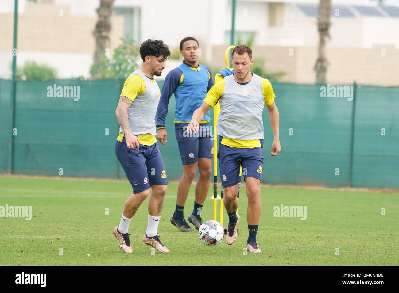 a training session at the winter training camp of Belgian first ...