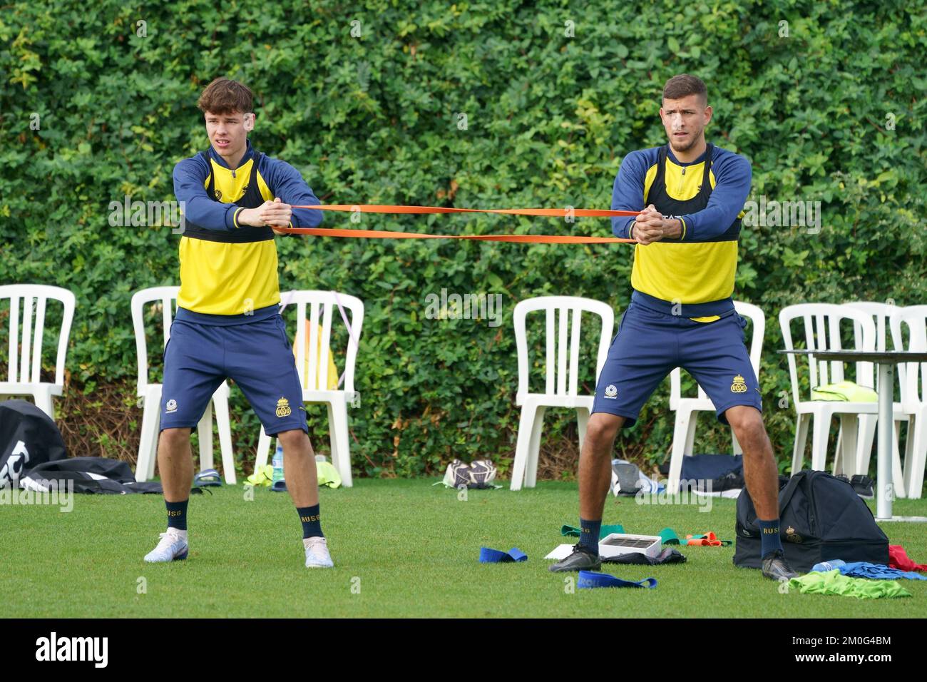 a training session at the winter training camp of Belgian first ...