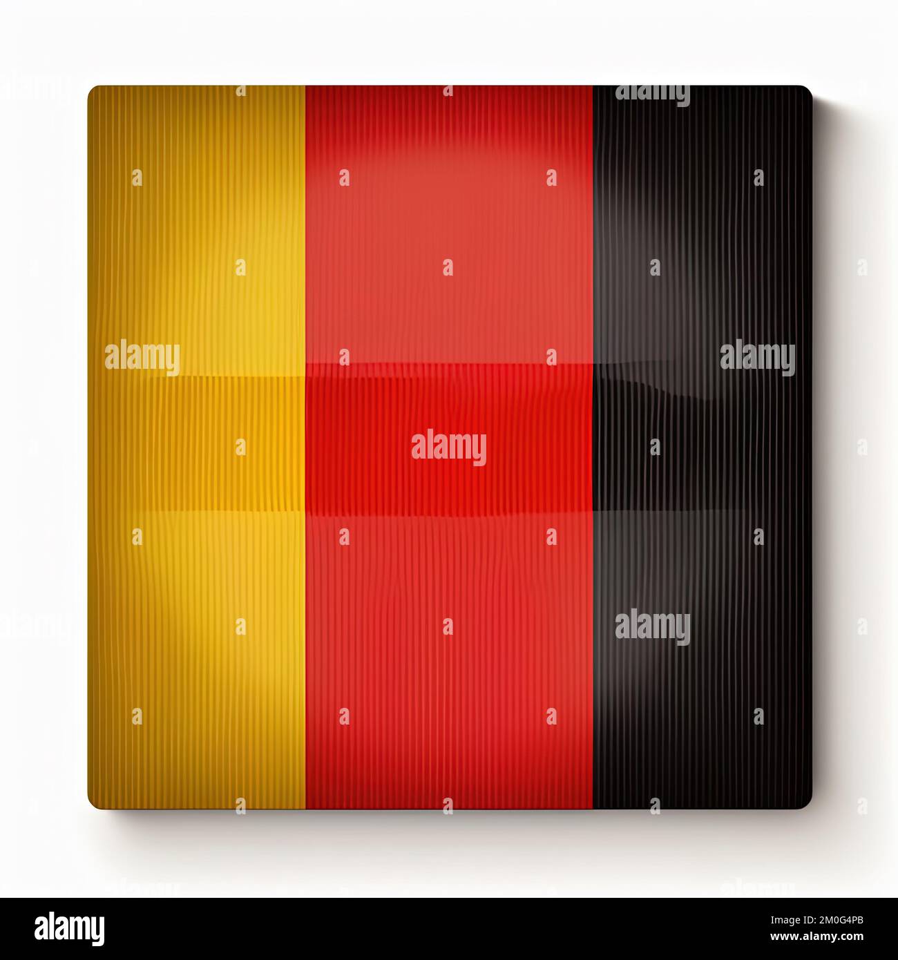 A textured german flag in a square shape isolated on a white background ...