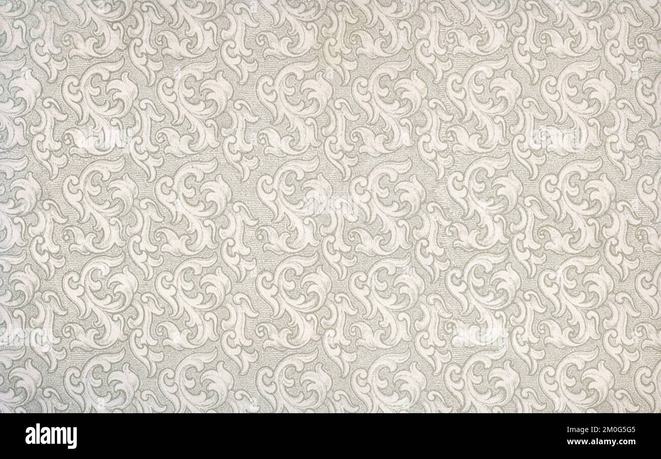 Used antique floral wallpaper with baroque shapes Stock Photo - Alamy