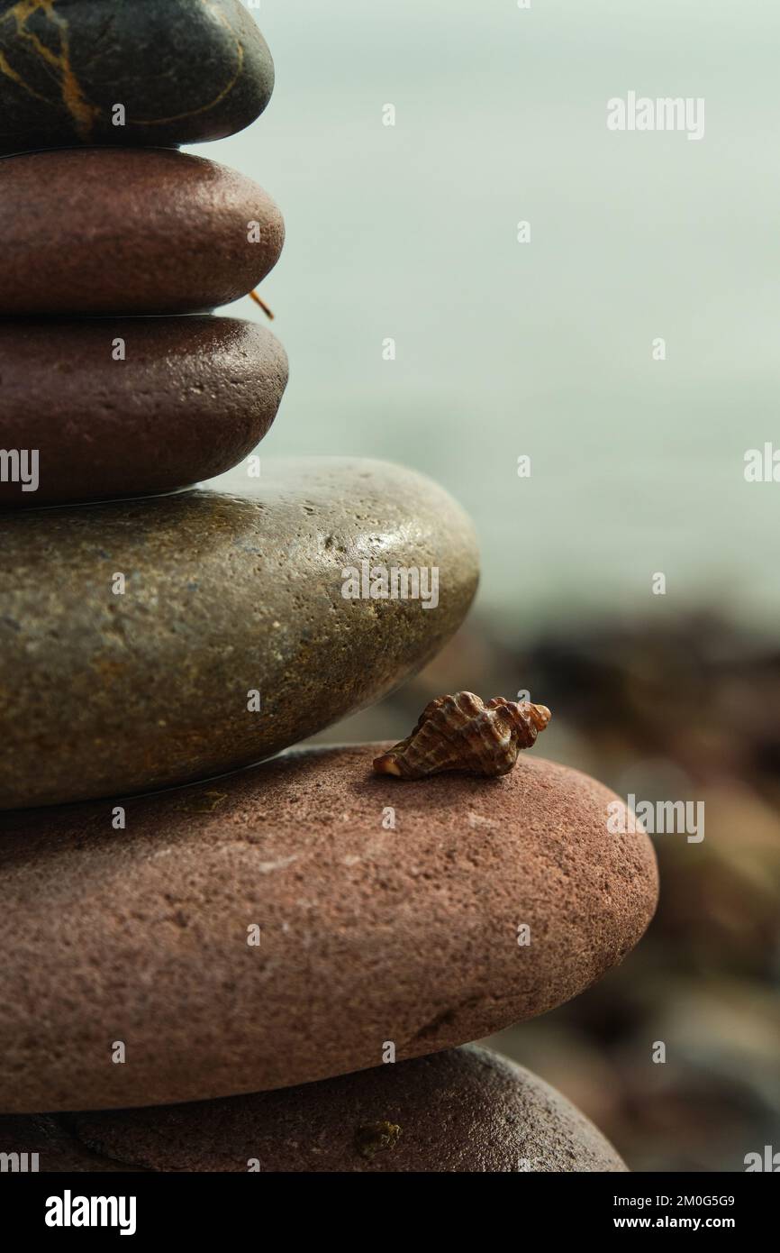 close-up of a pyramid of stones Stock Photo - Alamy