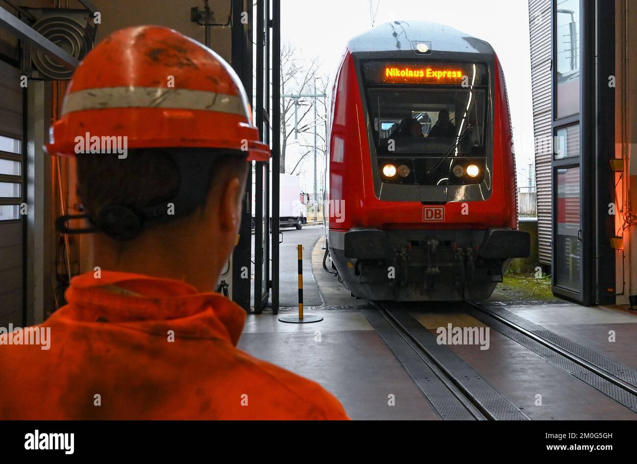 Cottbus, Germany. 06th Dec, 2022. A modernized double-decker train of ...