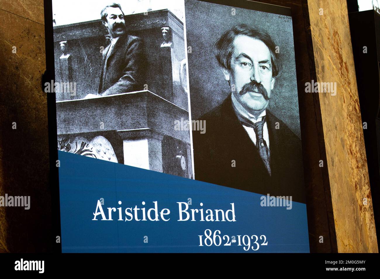 Tribute to former French deputy Aristide Briand as the President of the ...