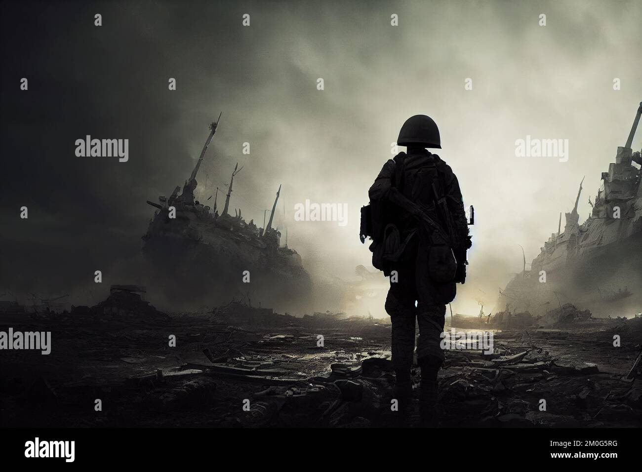 Devastated war landscape hi-res stock photography and images - Alamy