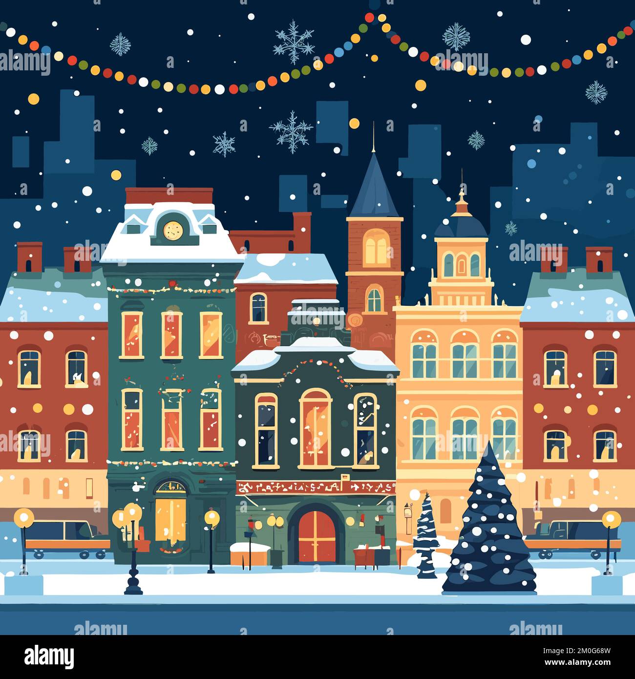 Christmas city decorations Stock Vector Images - Alamy