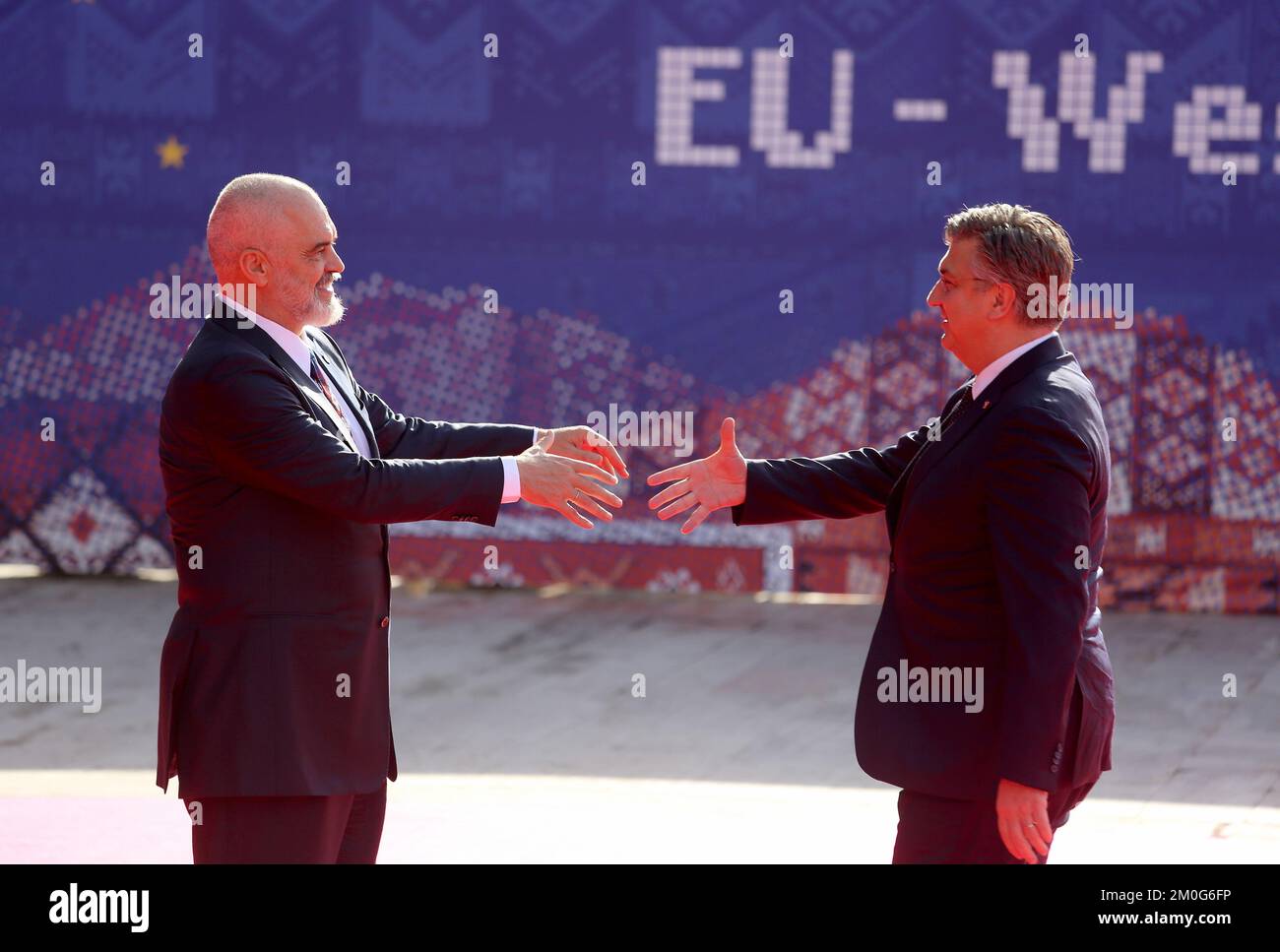 Tirana, Albania on December 12, 2022. Albanian Prime Minister Edi Rama ...