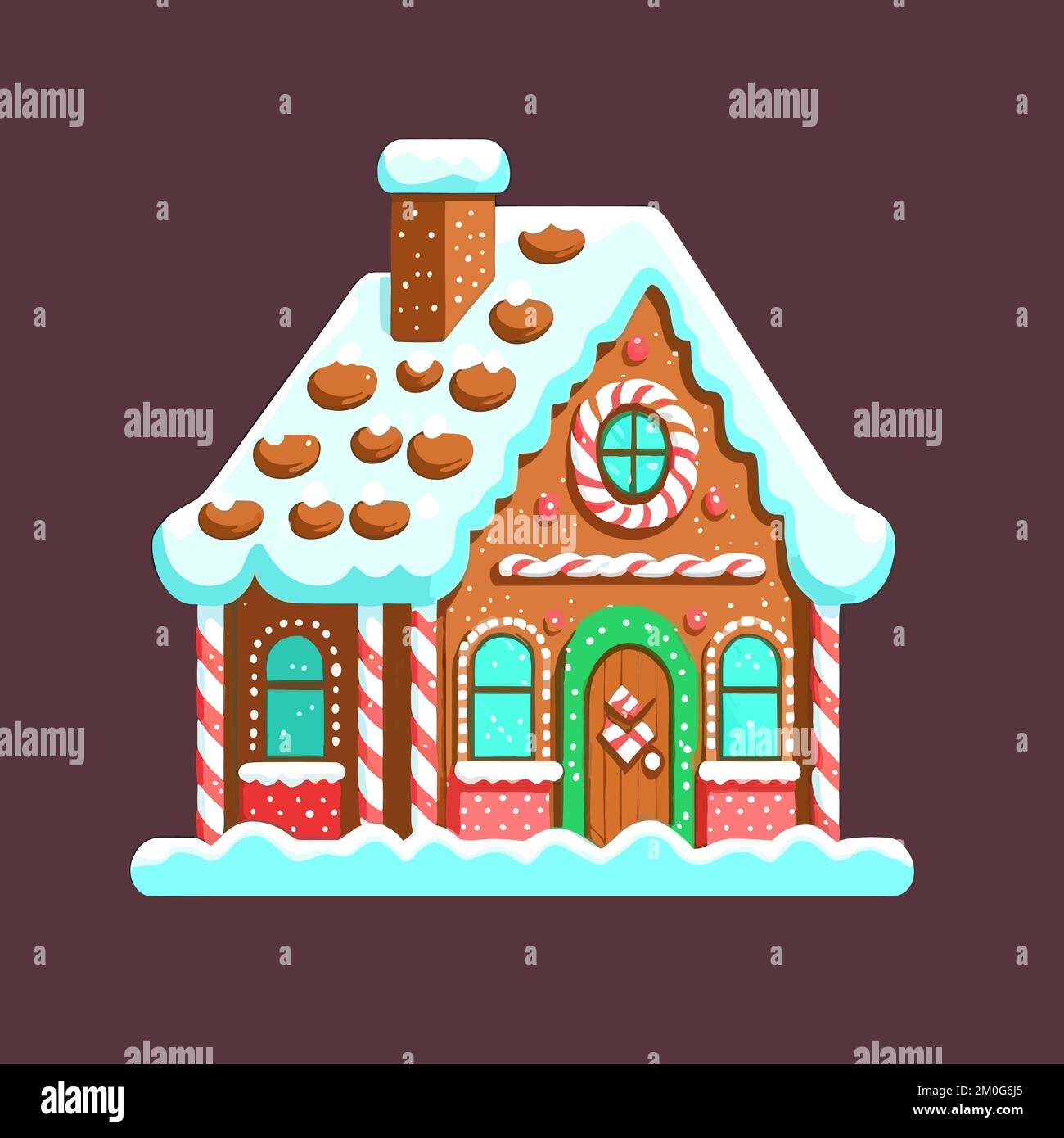 A vector of a small ginger bread house for Christmas isolated on an ...