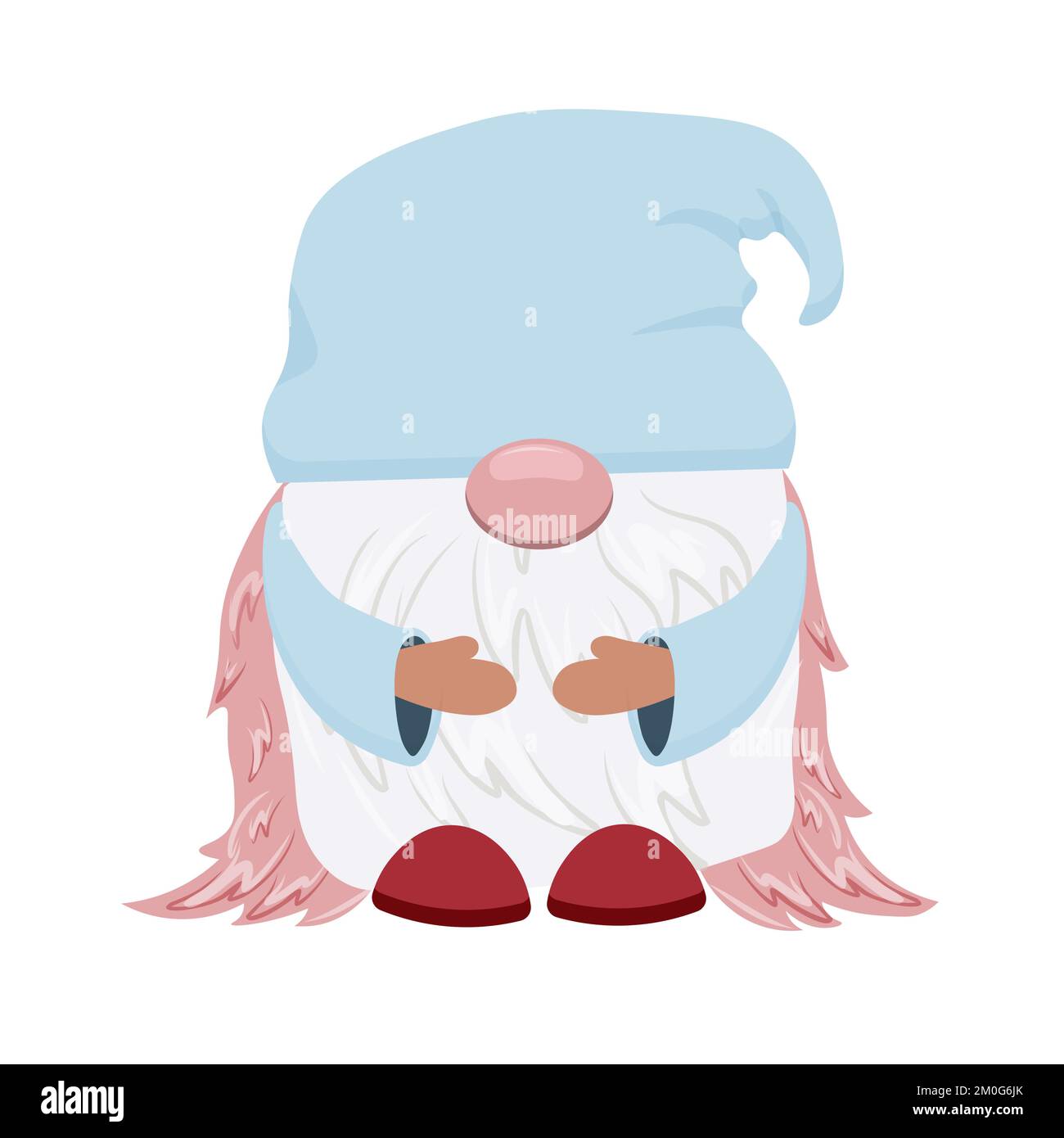 Dwarf angel, dwarf in a blue cap. Wings, cute character Stock Vector ...
