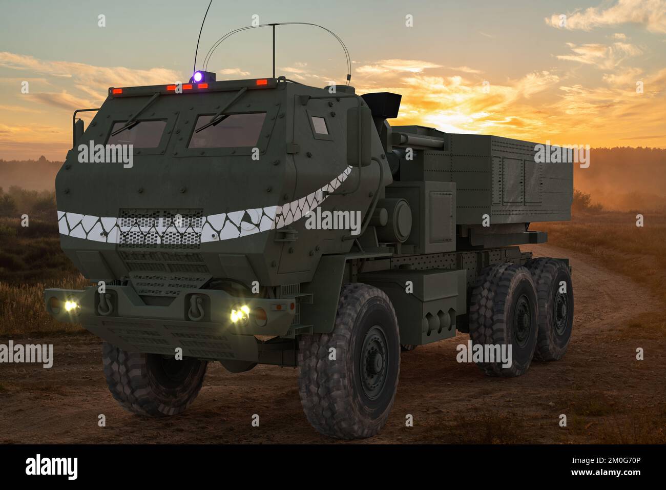 Mobile rocket artillery system during training exercises Stock Photo ...