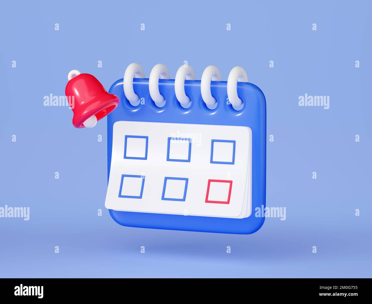 Reminder in calendar 3d render - cute purple calendar with empty check ...