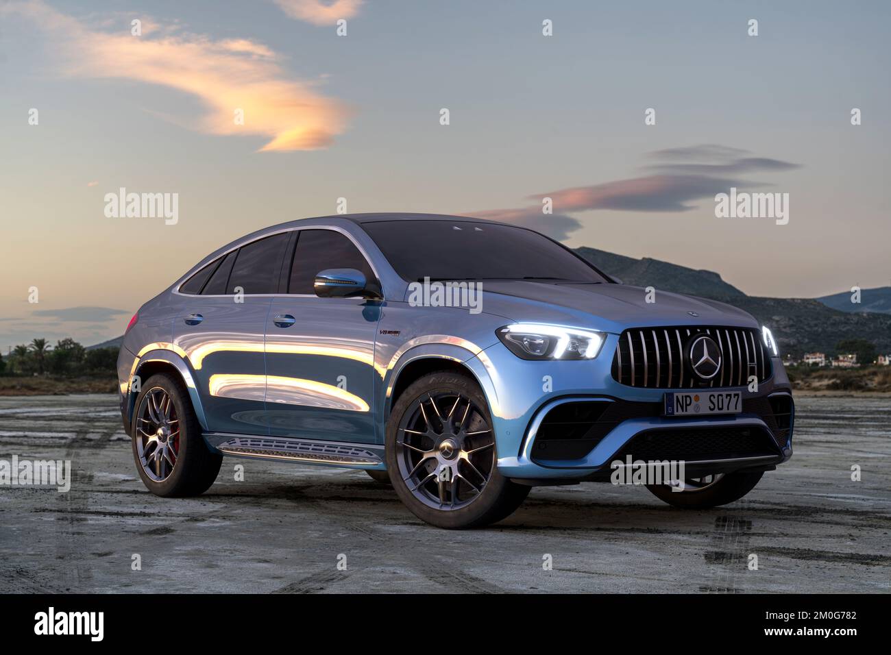 Mercedes-Benz GLE Coupe - a high-end SUV Coupé passenger car Stock ...